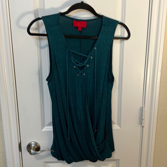 Jennifer Lopez | Tops | Crossover Front Top Deep Jewel Color Wtie Neck ...